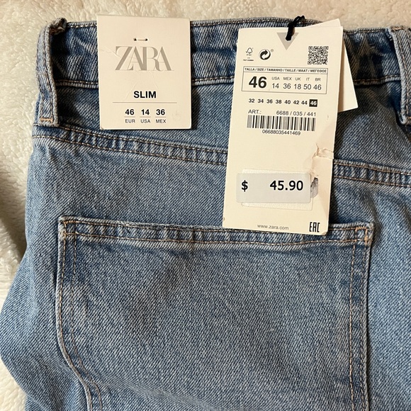 Zara | Jeans | Zara Slim Fit Hi Rise Ripped Jeans | Poshmark